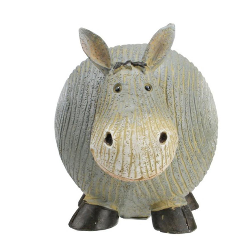 Northlight Seasonal 7" Grooved Gray Roly-Poly Stone Donkey Indoor ...