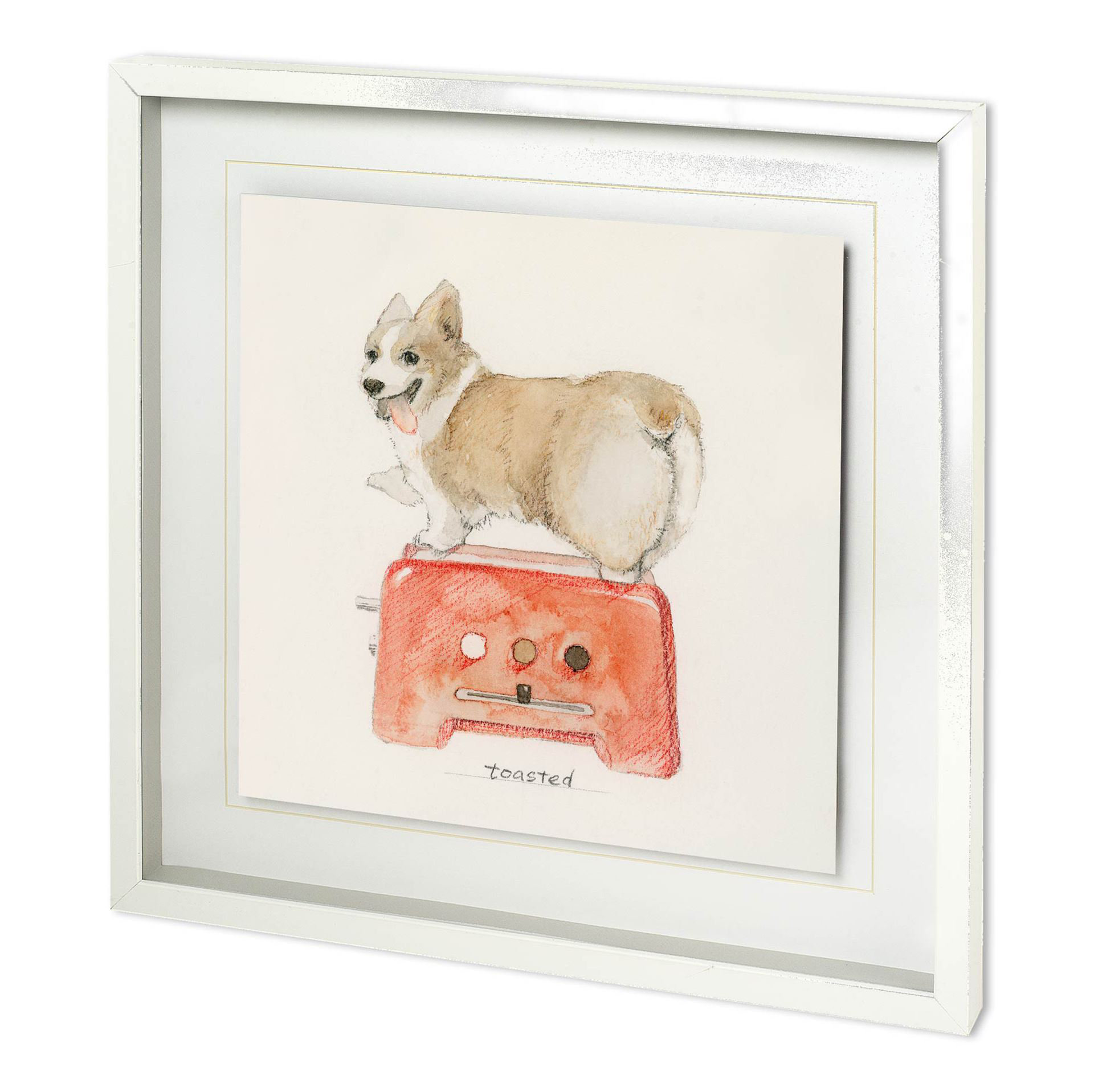 Red Barrel Studio® Corgi's Backery II a Hand Embelished Textured Framed ...
