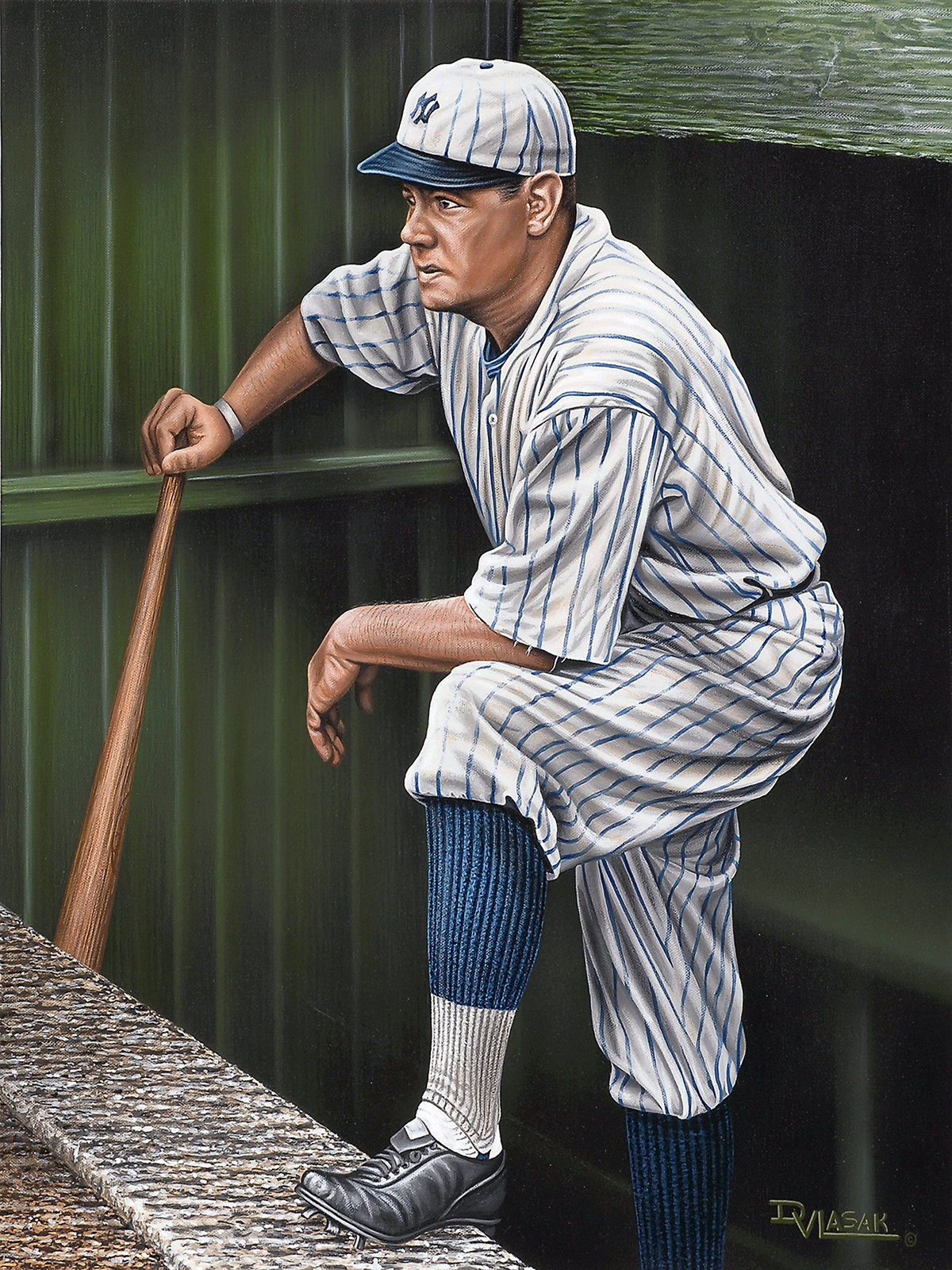 Buy Art For Less Babe Ruth Top Step Artwork by Darryl Vlasak Painting ...
