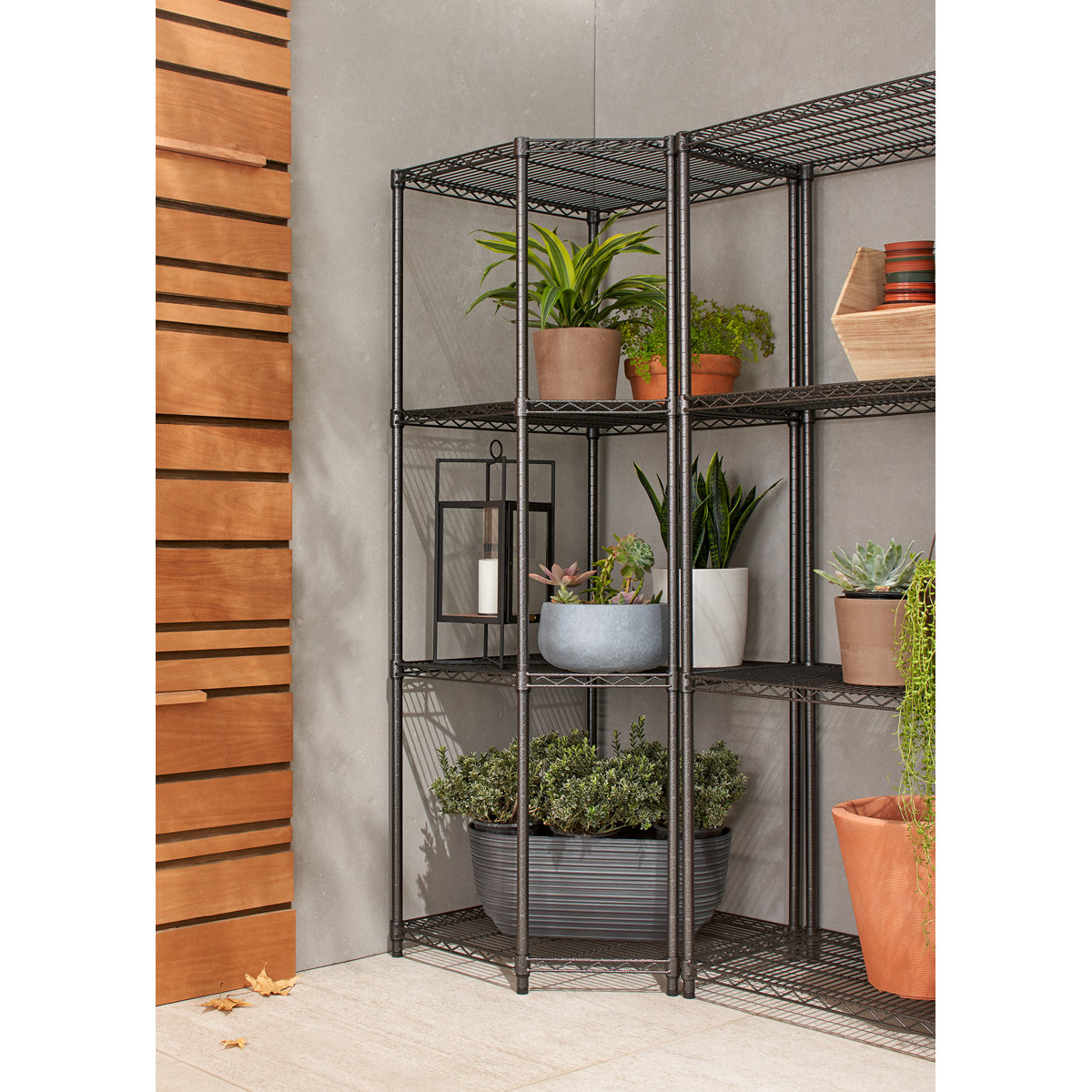 TRINITY PRO Black 4-Tier NSF Corner Steel Wire Garage Storage Shelving ...