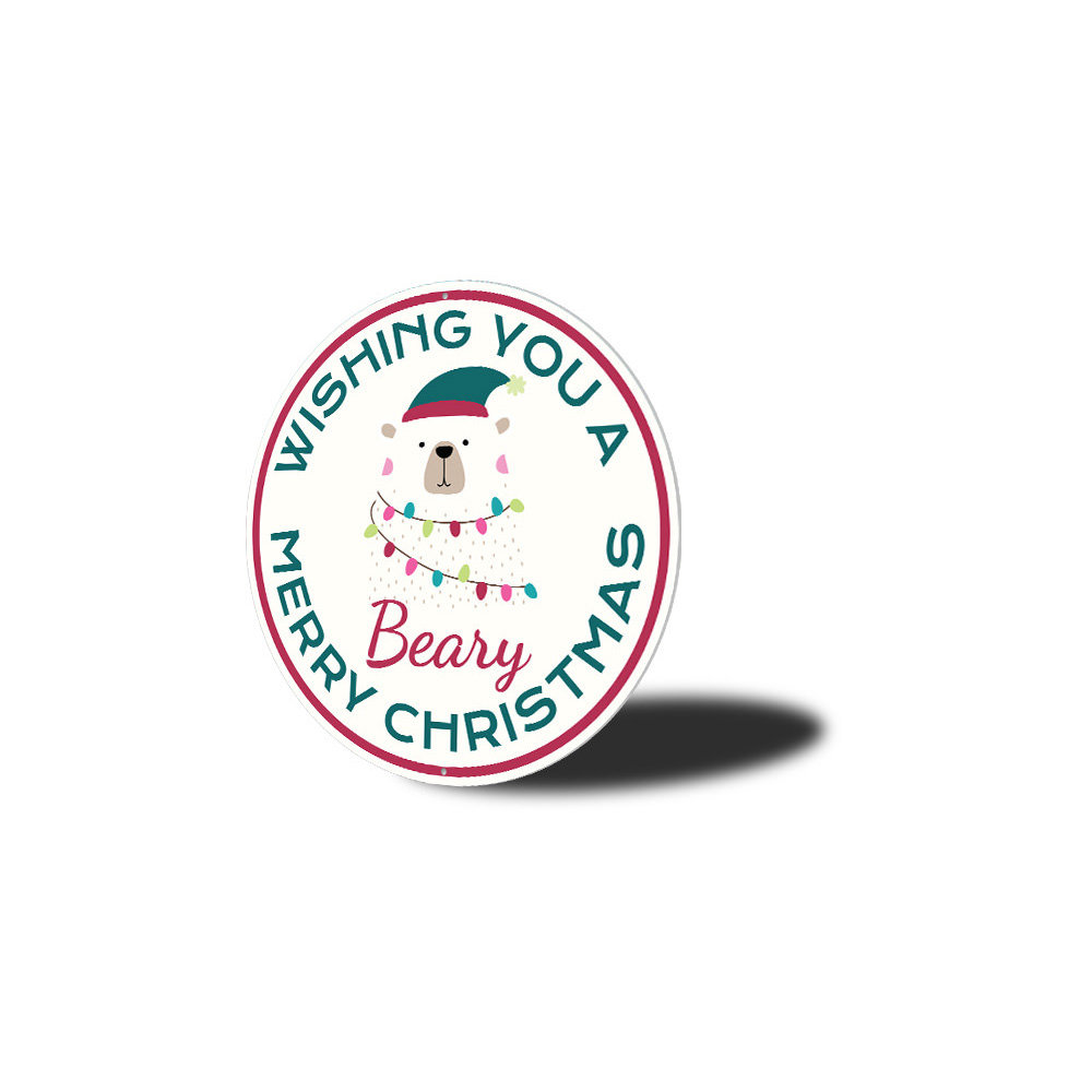 Lizton Sign Shop, Inc Wishing You A Beary Merry Christmas Aluminum Sign ...