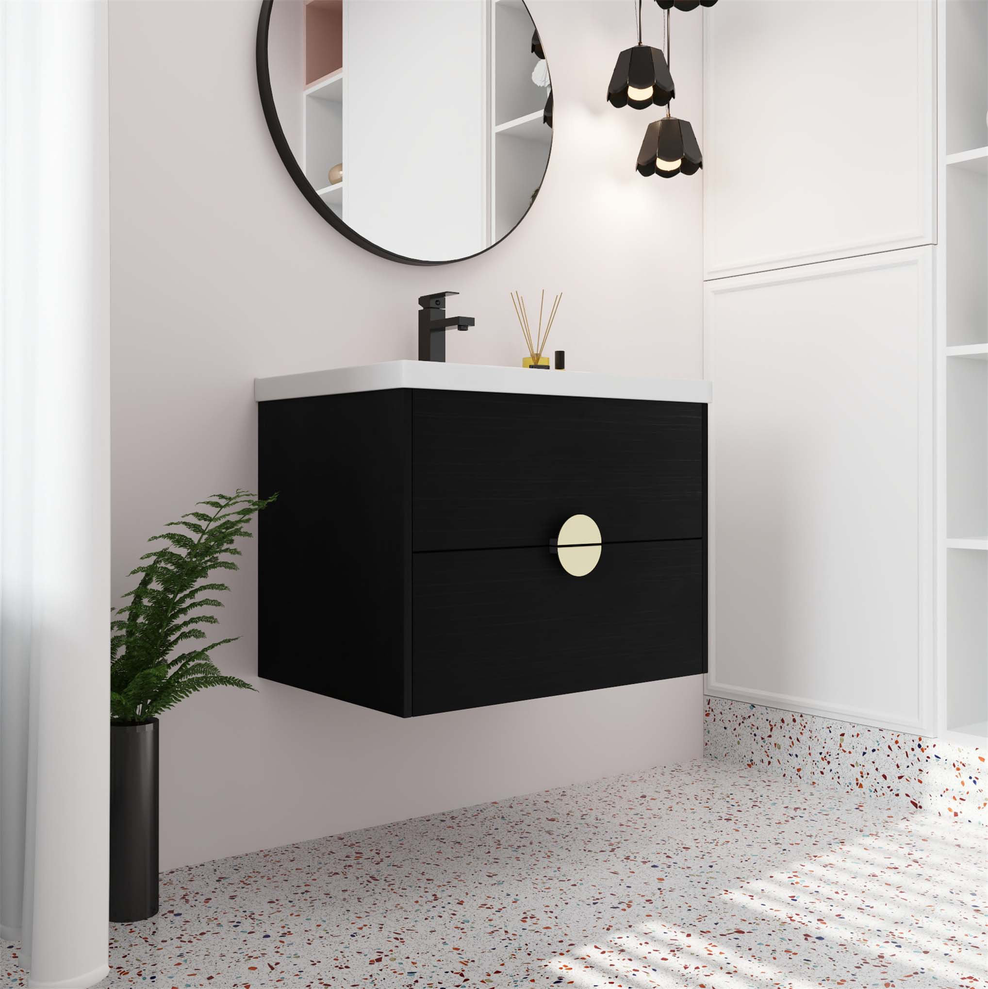 Ebern Designs Yuhanna 18.5'' Single Bathroom Vanity with Ceramic Top ...
