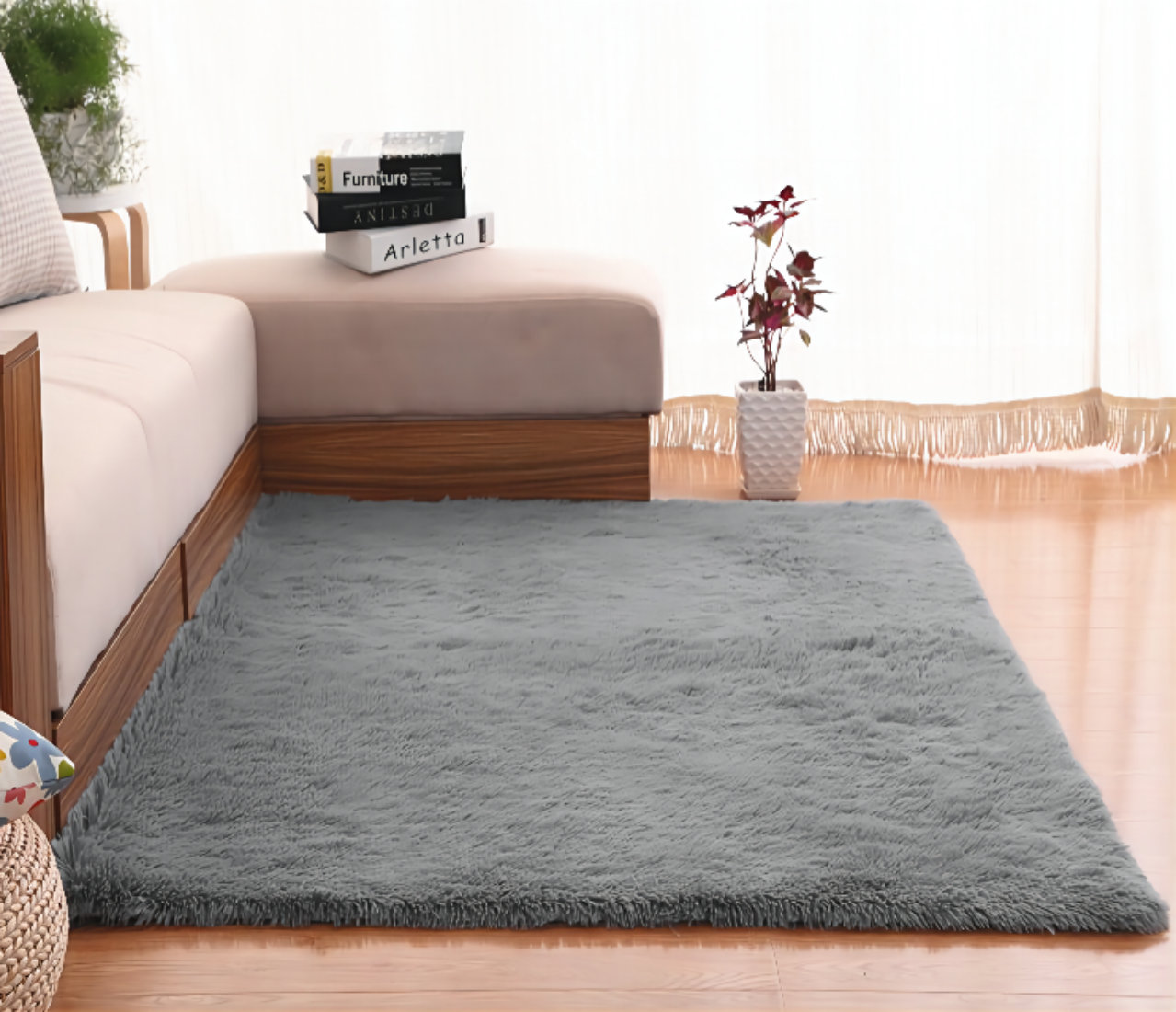 Everly Quinn Shag Gray Area Rug | Wayfair