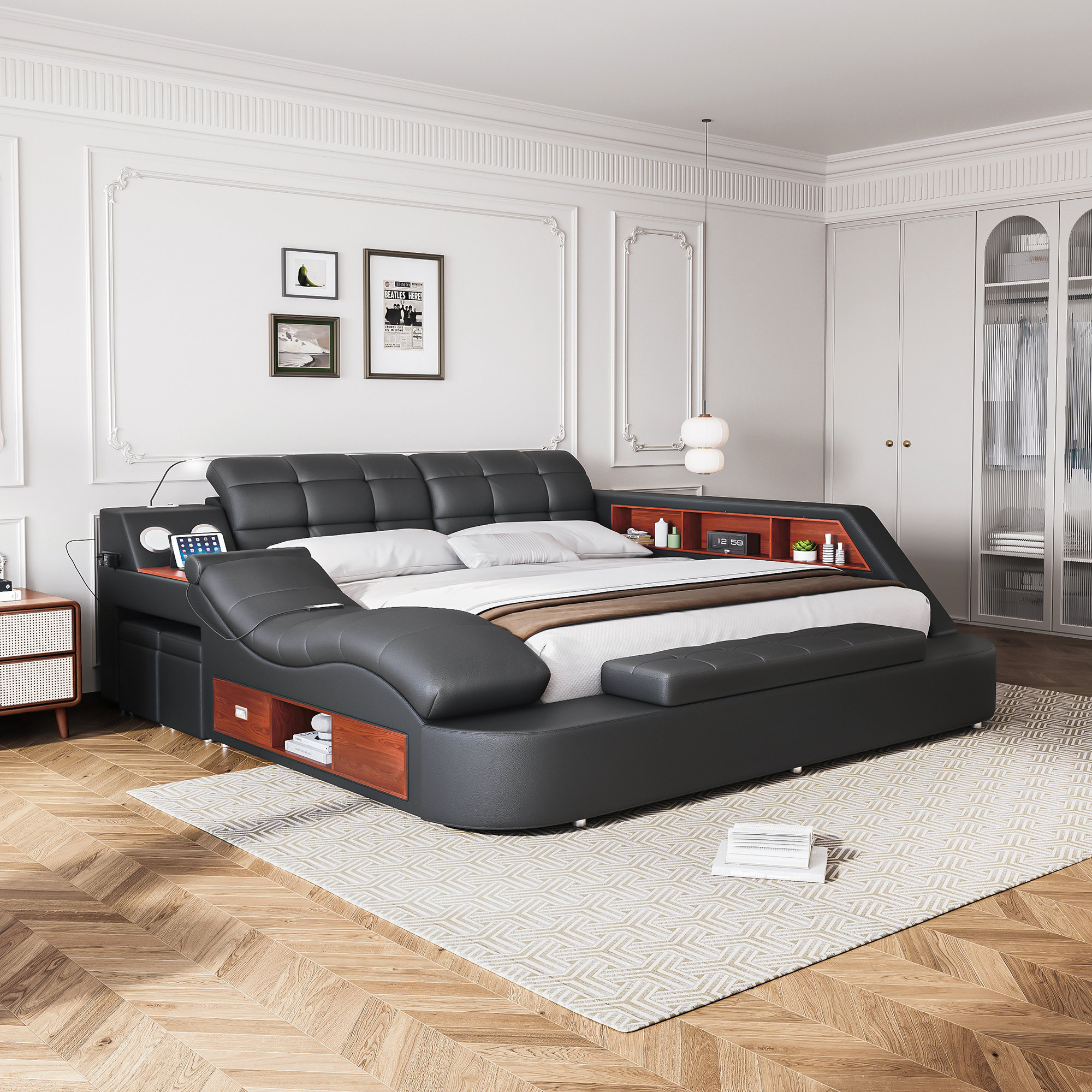 Orren Ellis Solley Upholstered Low Profile Storage Sleigh Bed | Wayfair