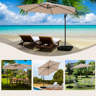 Arlmont & Co. 10ft Offset Hanging Market Patio Umbrella With Base ...
