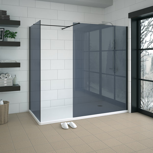 Belfry Bathroom Matte Black Walk In Shower Enclosure Wet Room Grey ...