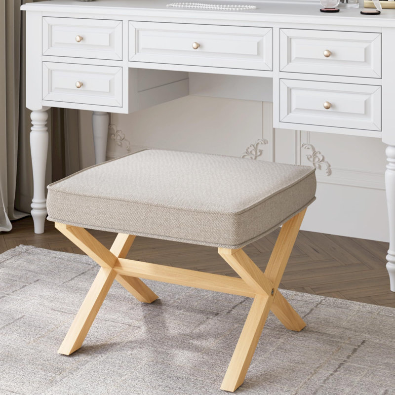 Mercer41 Genavecia 18.5'' Tall Wood Vanity Stool | Wayfair