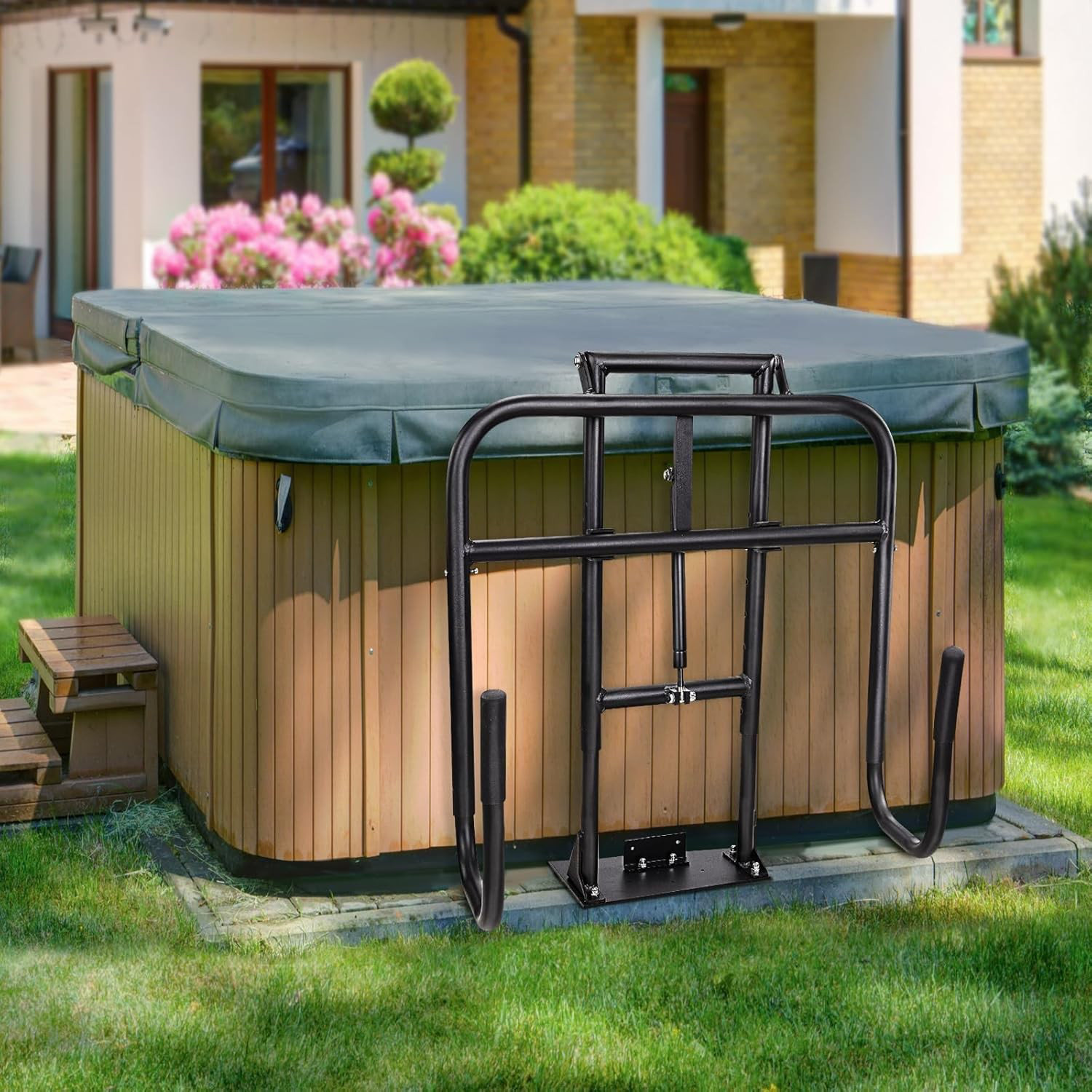 HOUSE WASH LLC Aluminum Hydraulic Hot Tub Cover Lifter With Adjustable ...