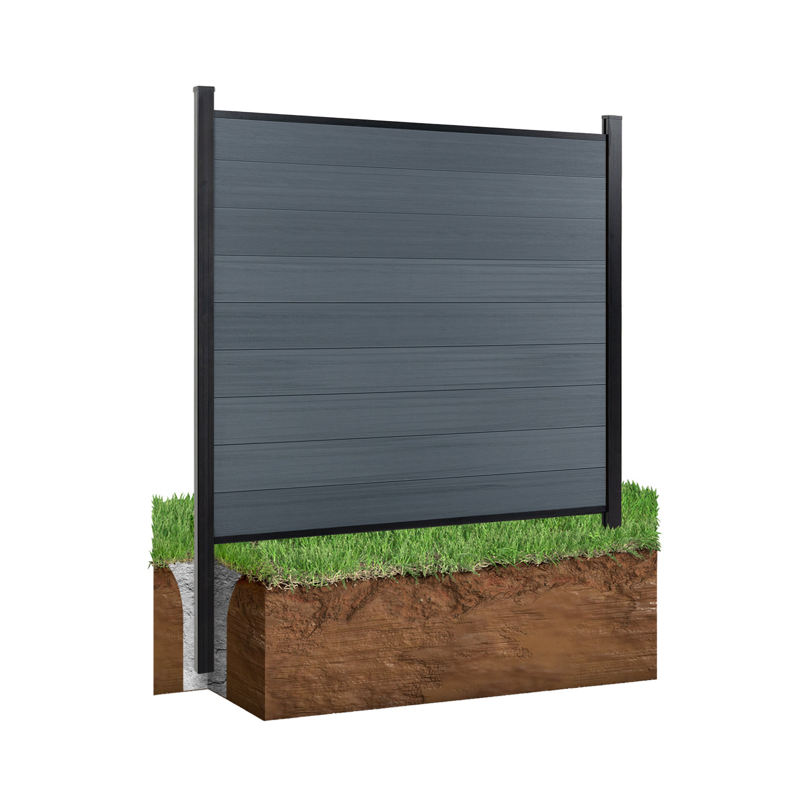 mondaria 8Ft H Composite Privacy Fence Panels With Post - Wayfair Canada