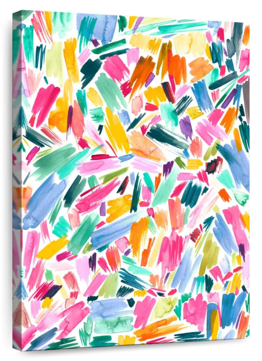 Wade Logan® Avery Artsy Abstract Strokes Colorful | Wayfair
