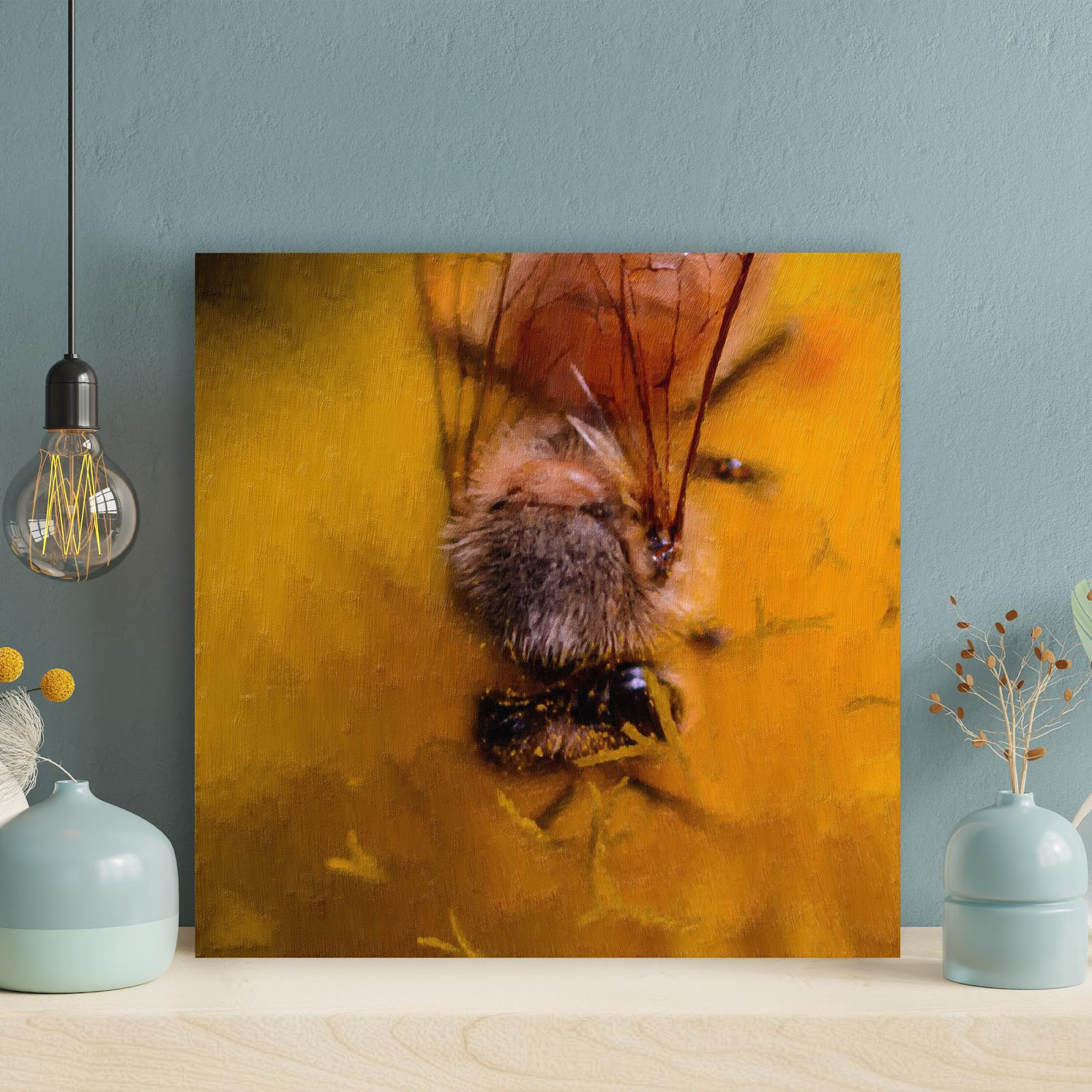 Rosalind Wheeler Brown And Black Bee On Yellow Flower - Wrapped Canvas ...