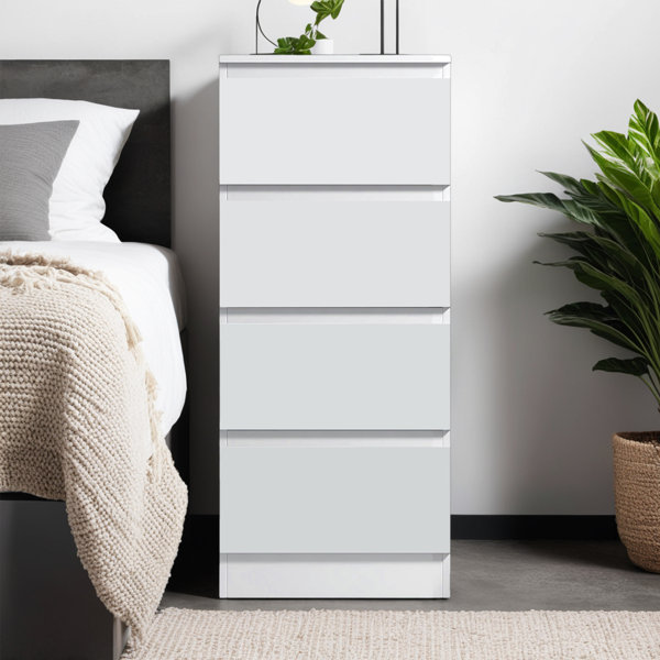 Zipcode Design Carlton 4 Drawer Tallboy Chest Of Drawers. 40cm Wide ...