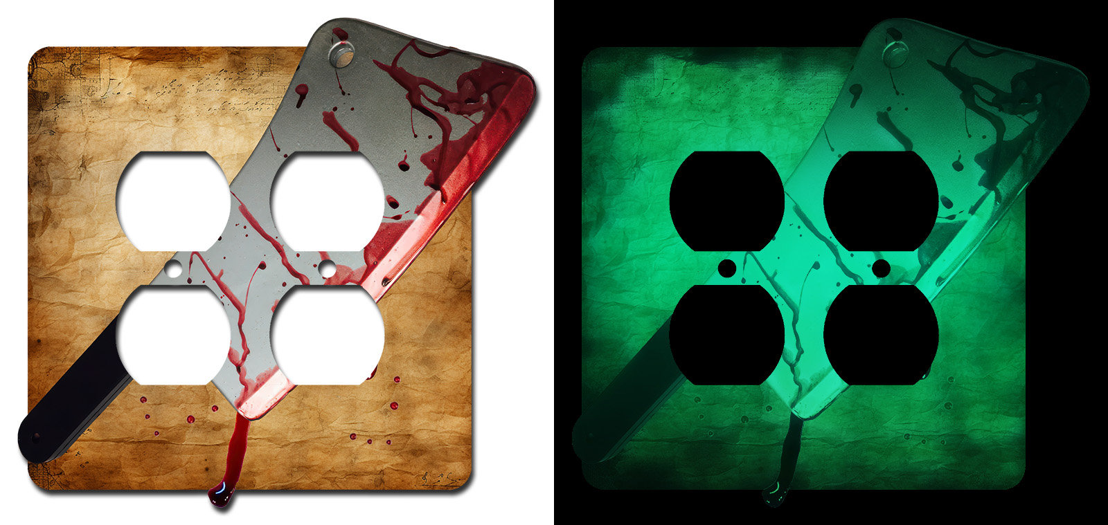 Off The Wall Plates - Bloody Cleaver Horror Decorative Acrylic Cover ...