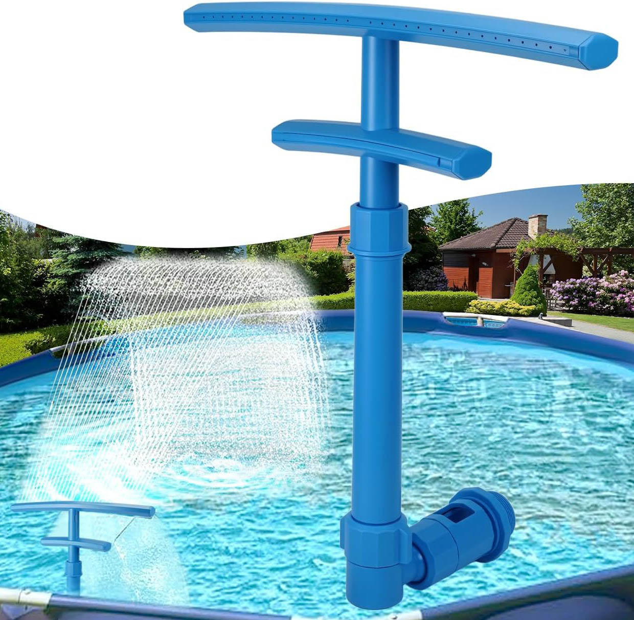RELINZ Dual Spray Pool Fountain With Adjustable Waterfall Aerator ...
