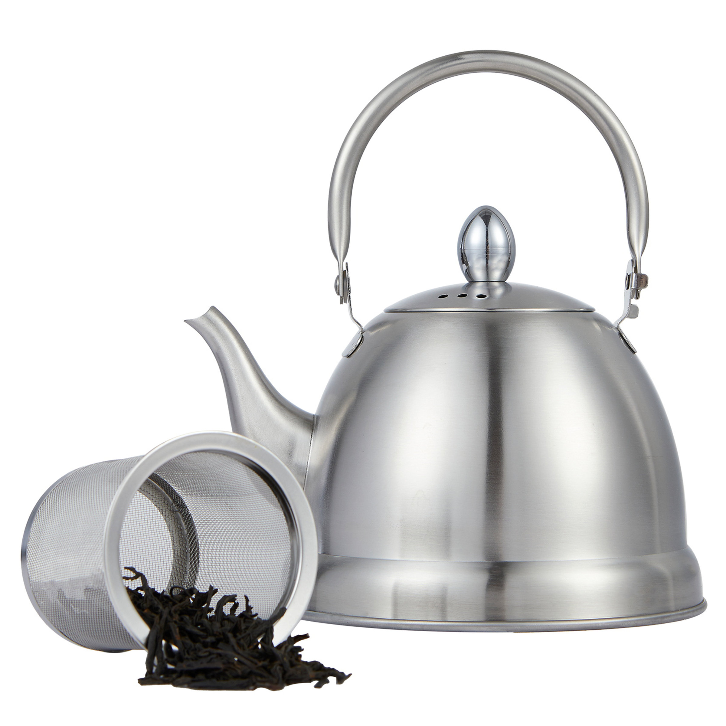 Creative Home 1.0 Qt. Stainless Steel Tea Kettle Teapot With Folding ...