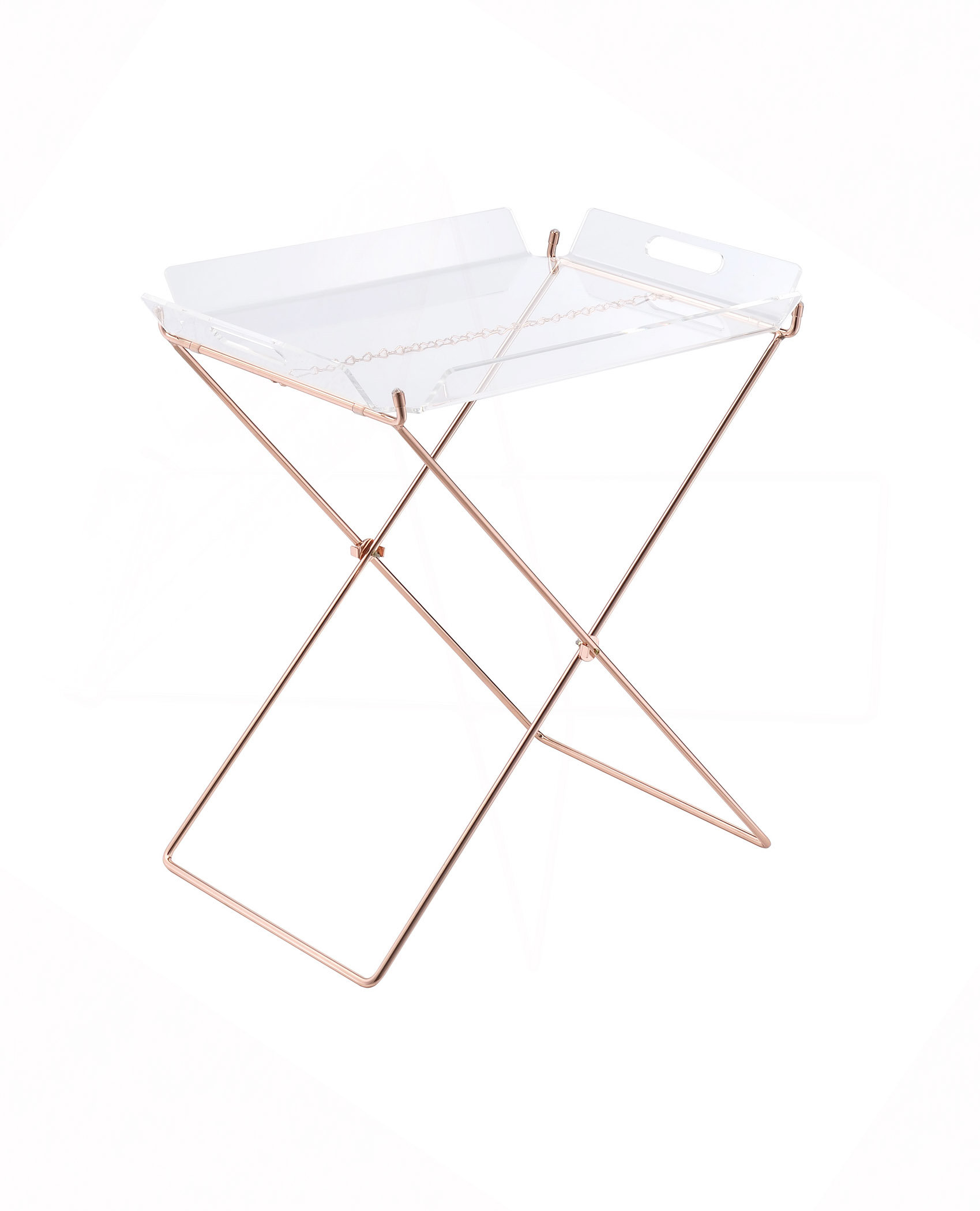 Wrought Studio™ Cercie Clear Acrylic Tray Table | Wayfair