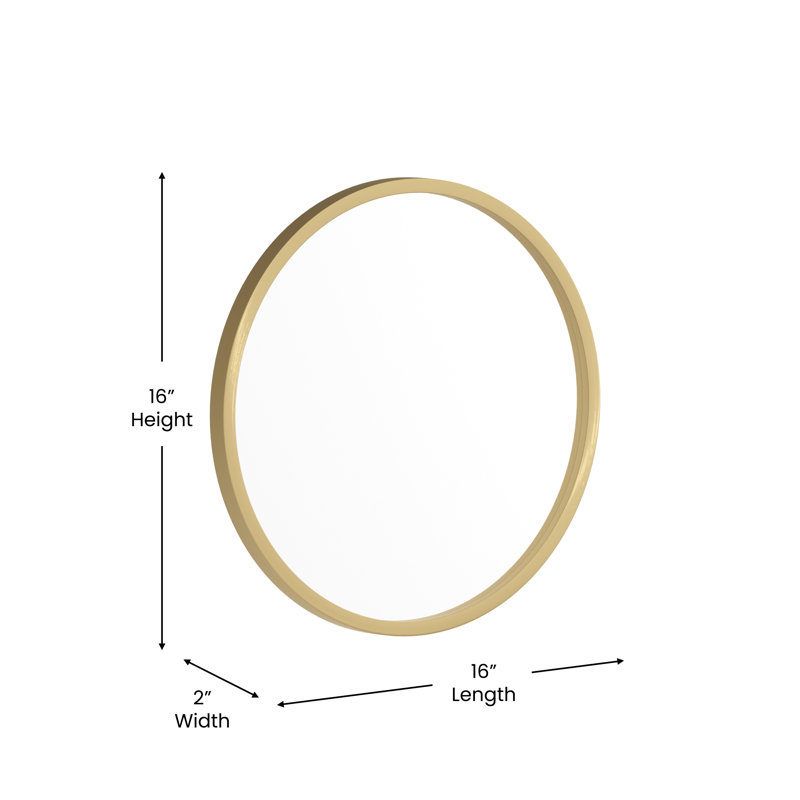 Mercer41 Gagalis Wall Mount Shatterproof Round Accent Wall Mirror with ...