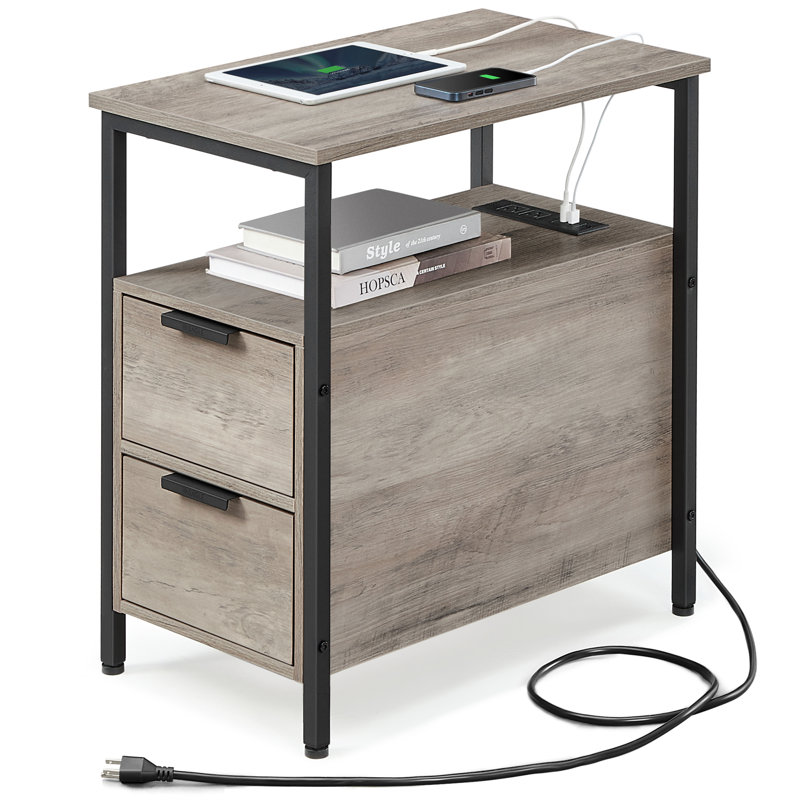 17 Stories Side Table With Charging Station & Reviews | Wayfair