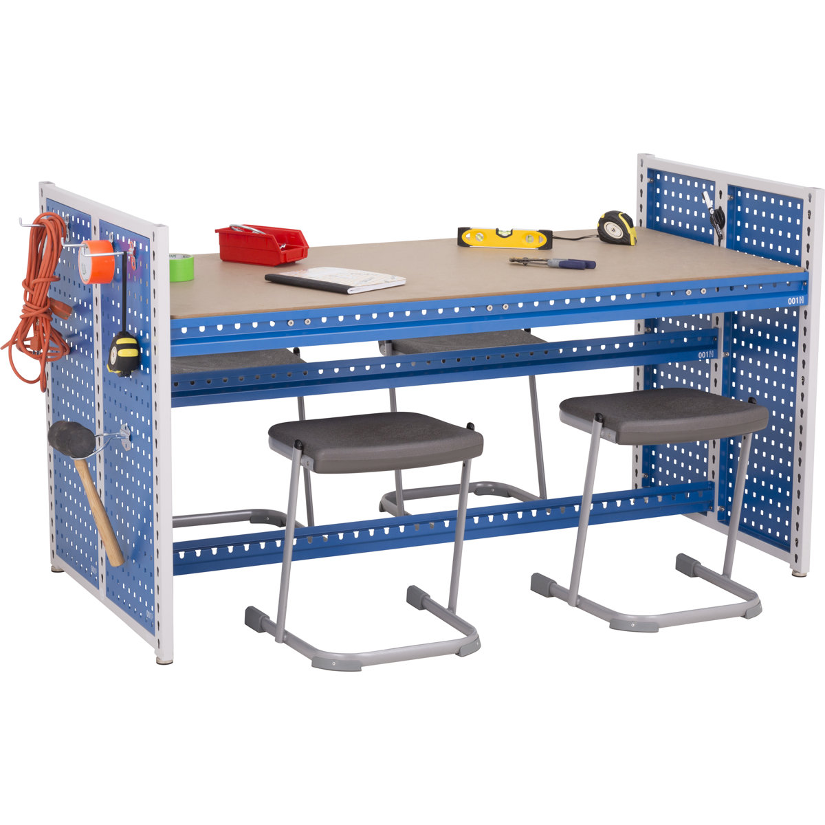 Learniture Creation Station Makerspace 60"W Adjustable Height Workbench ...