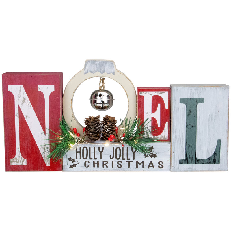 Northlight Seasonal 13" LED Lighted Noel Holly Jolly Christmas Sign ...