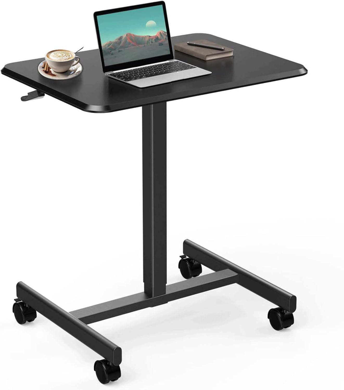 Latitude Run® Laptop Computer Cart, Height Adjustable Rolling Cart With ...