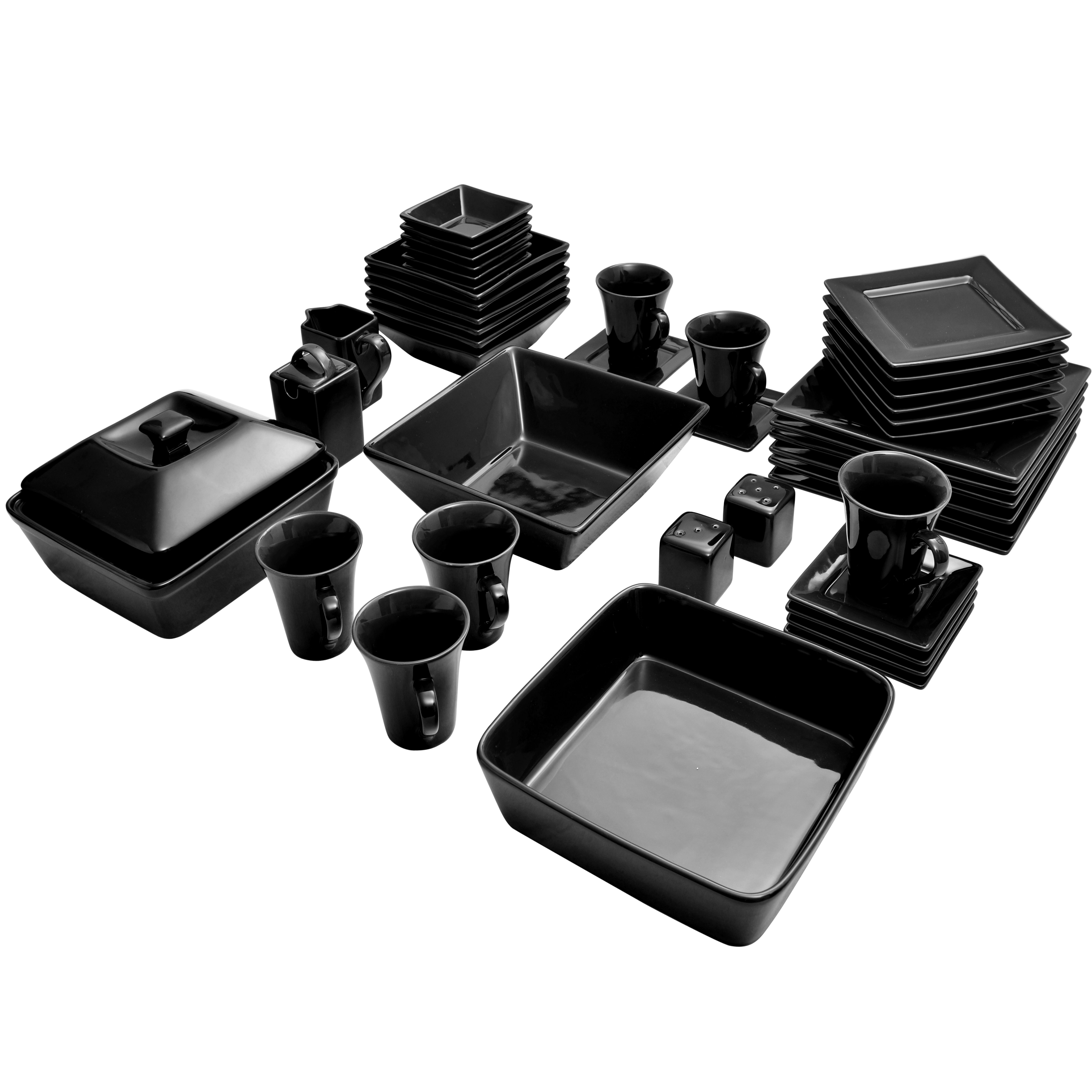 Ten Strawberry Street 45 Piece Stoneware Dinnerware and Serveware Set ...