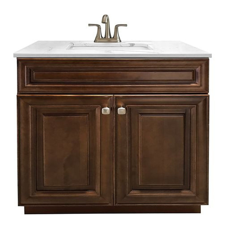 Vanity Atelier 36'' Single Bathroom Vanity Sink Base Cabinet in Maple ...
