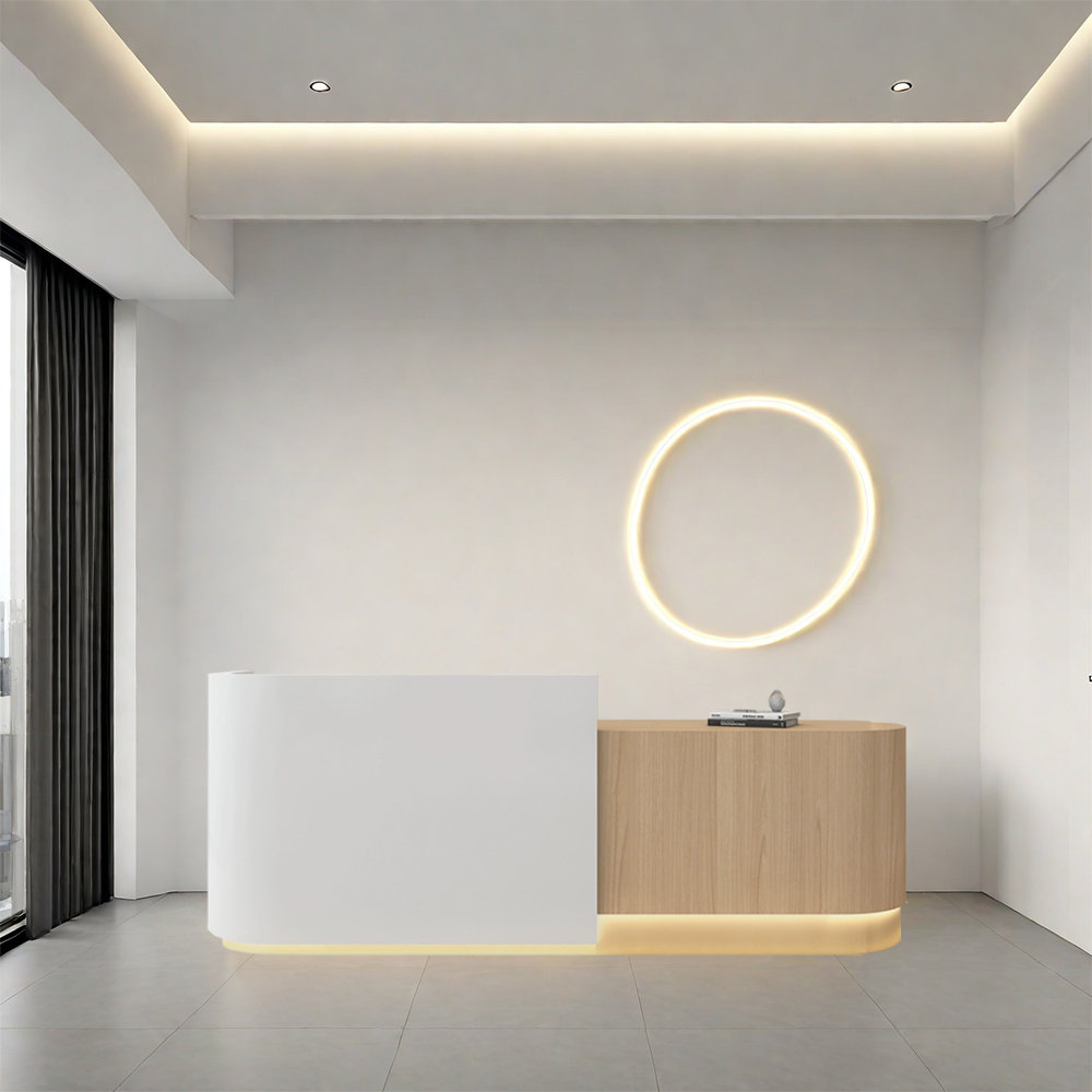 Orren Ellis Modern Front Counter with Cashier Station and Ample Storage ...