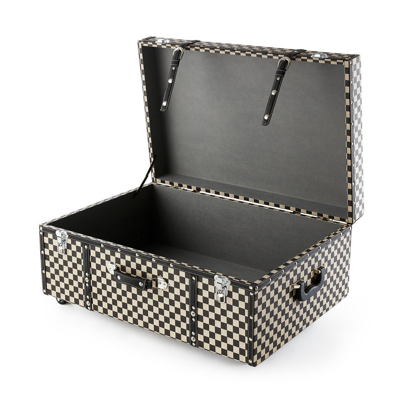 DormCo Texture Brand Trunk - Black And Gold | Wayfair