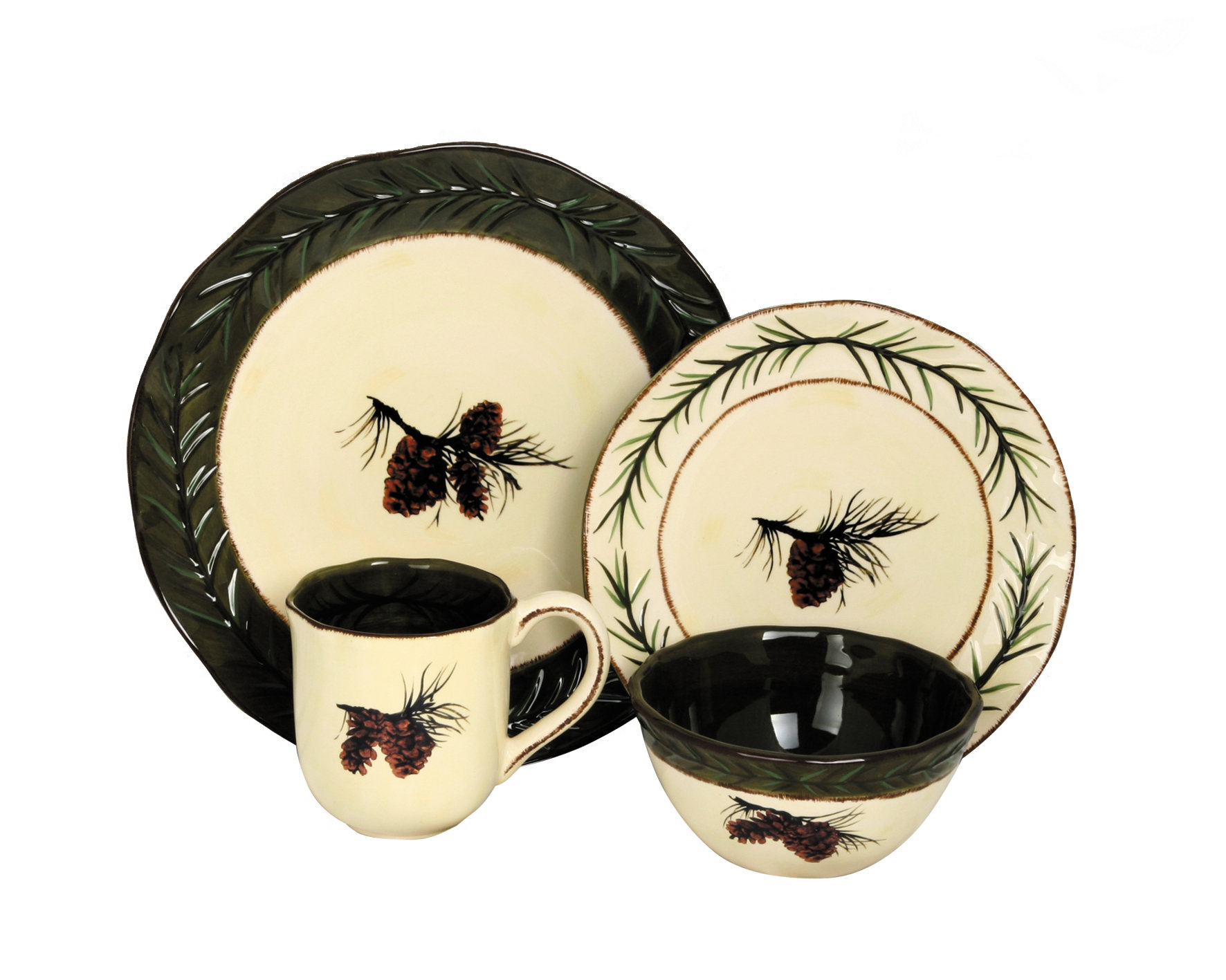 Paseo Road by HiEnd Accents Lodge Pine Cone Ceramic Birch Pinecone ...