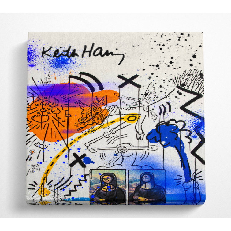 Happy Larry Keith Haring Mona Lisa - Wrapped Canvas Art Prints ...
