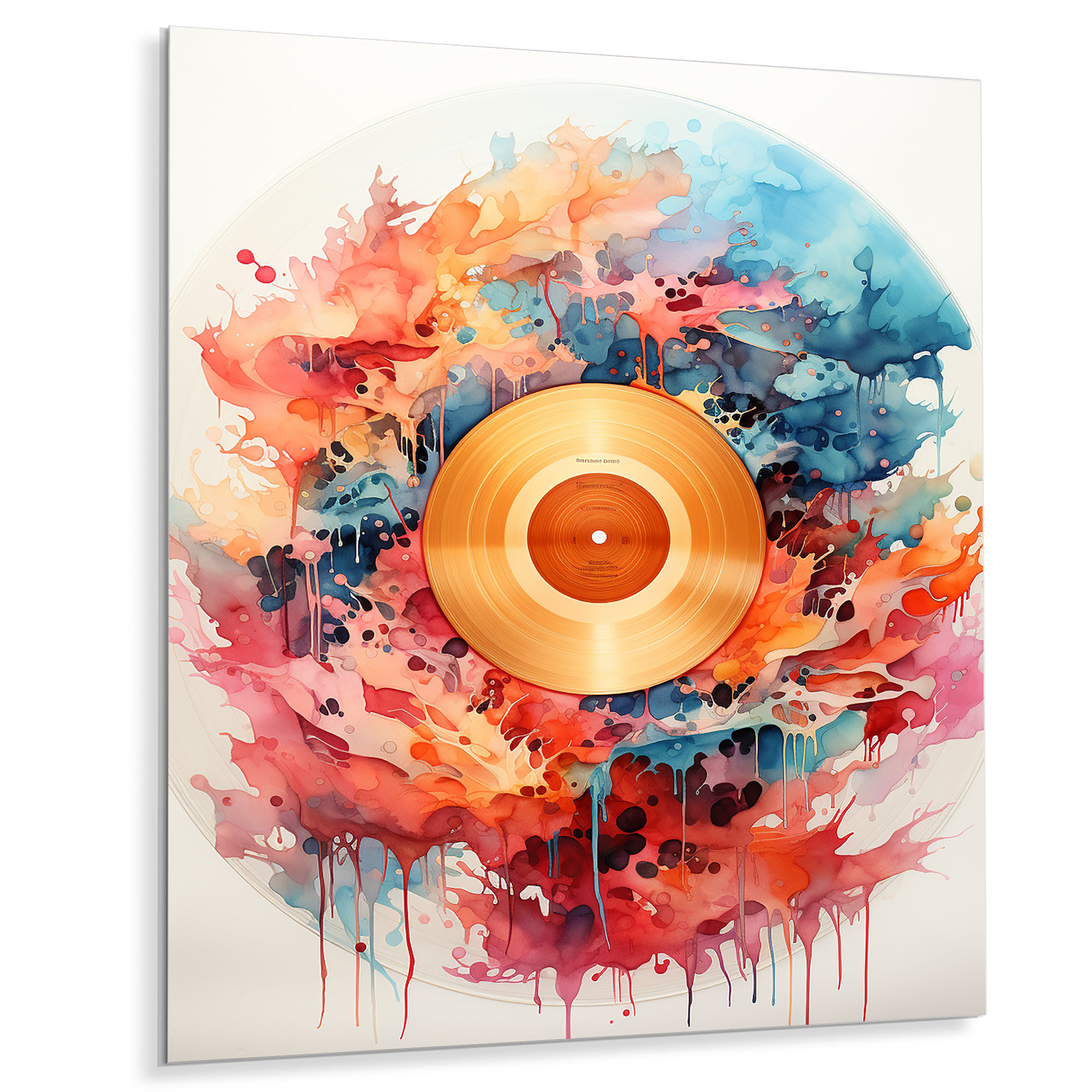 Bungalow Rose Colorful Vinyl Grooves III - Vinyl Records Metal Wall Art ...