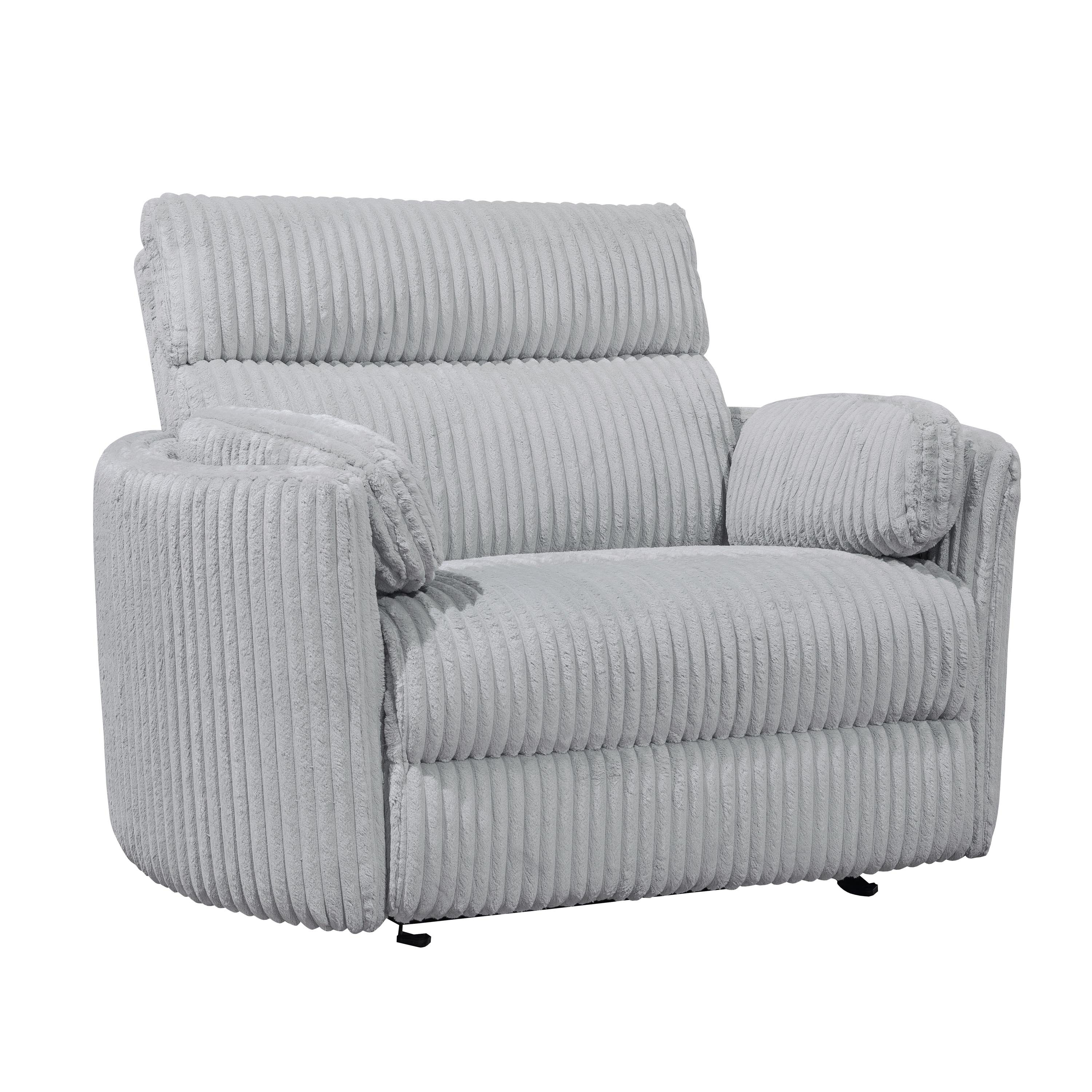 Hokku Designs Upholstered Extra Wide Glider Power Recliner with Round ...