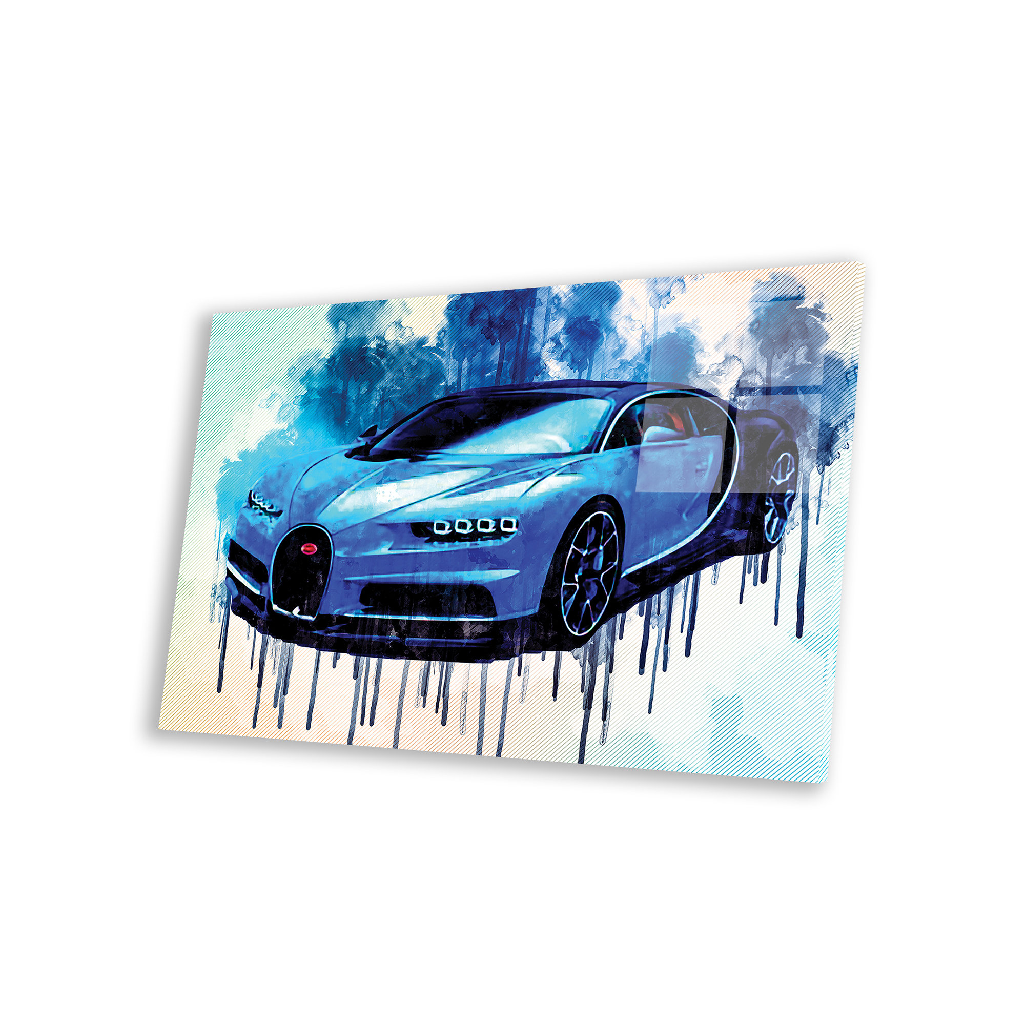 17 Stories Hypercar 2017 Bugatti Bugatti Chiron Blue Bugatti Print On ...