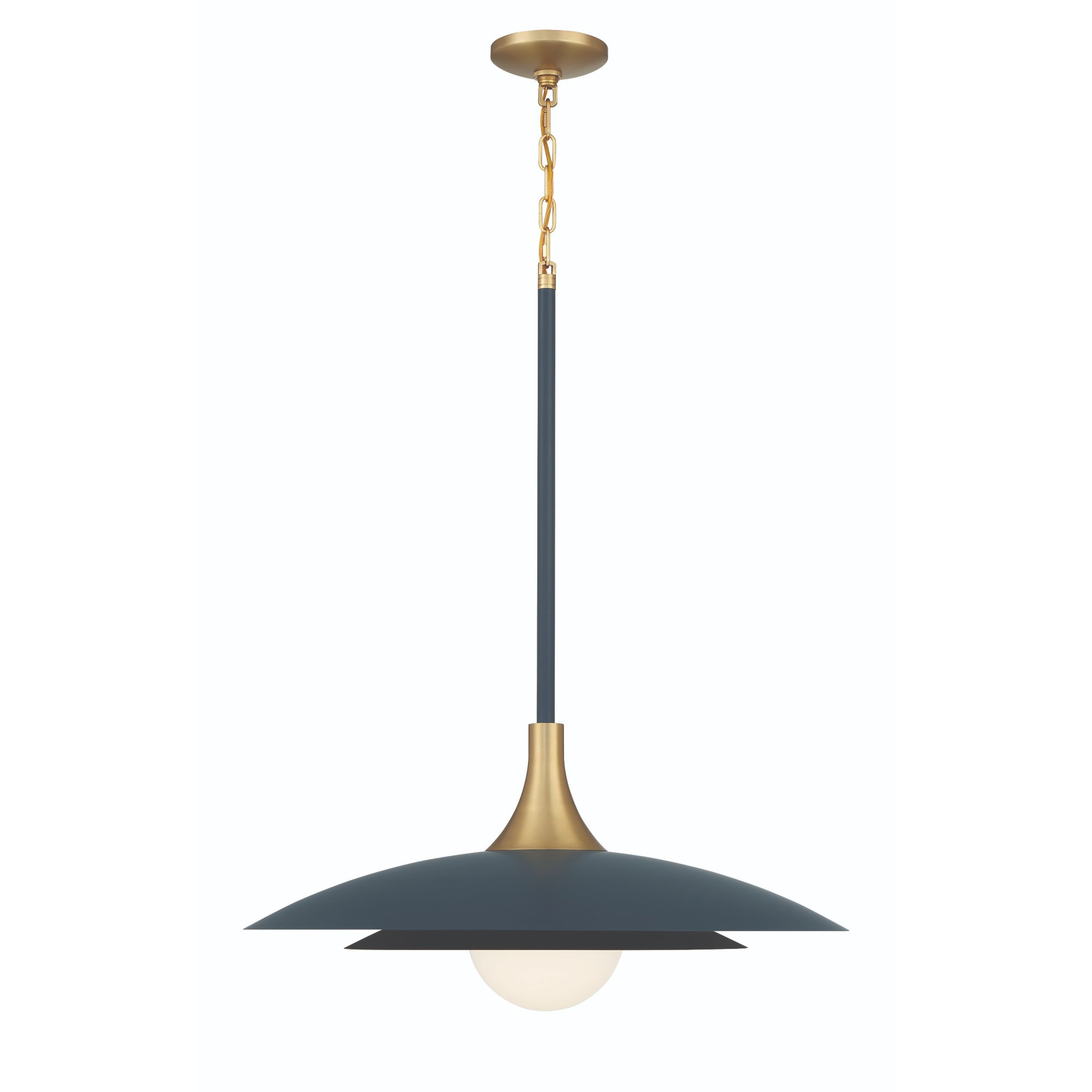 Brayden Studio® Fauzan 1 Light 24" LED Pendant in Blue | Wayfair
