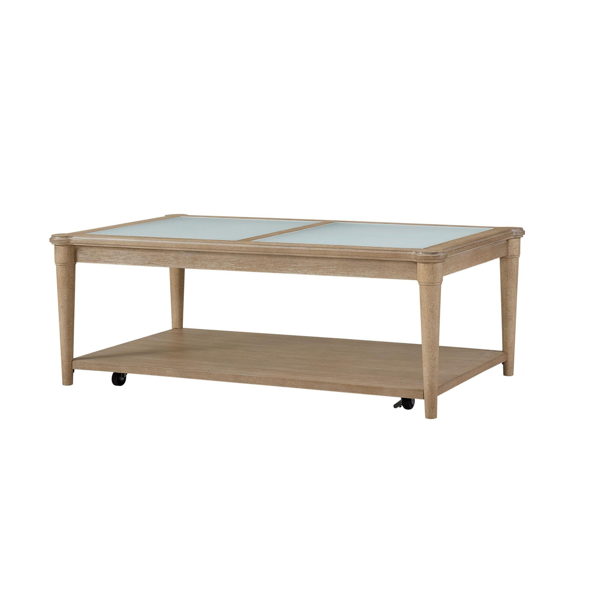 Lark Manor™ Frosted Glass Top Cocktail Table With Casters | Wayfair