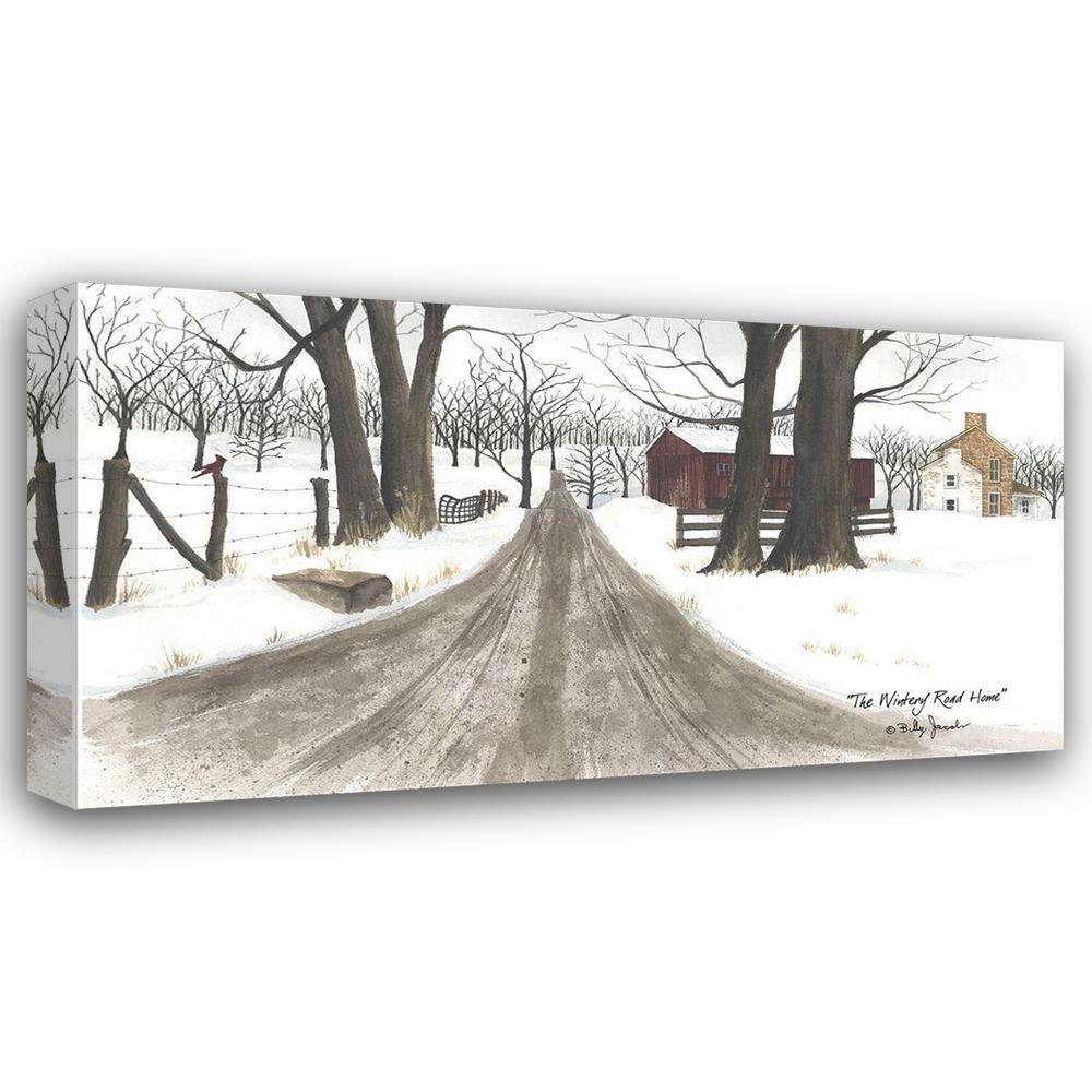August Grove® Jacobs, Billy Gallery Wrapped Canvas Art Titled: The Wintery Road Home | Wayfair