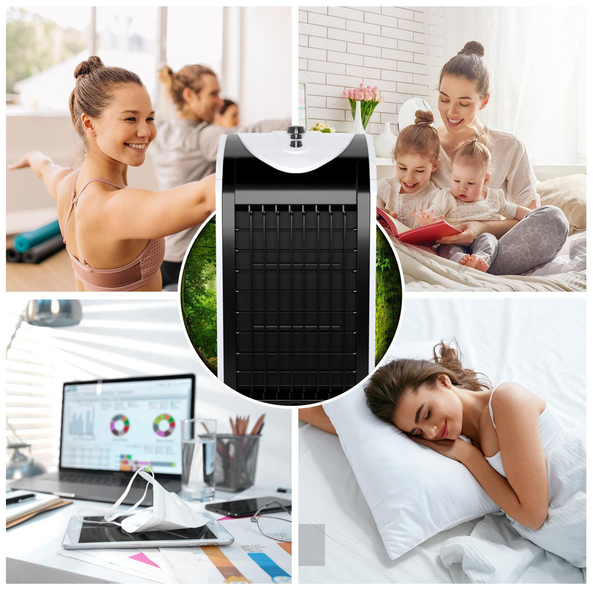 Giantex Evaporative Air Cooler, Portable Cooling Fan W/humidifier For ...