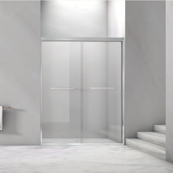 MOHOME 56"- 60" W x 76" H Double Sliding Semi-Frameless Shower Door ...