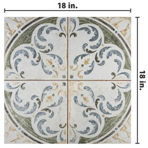 Merola Tile Kings 18" x 18" Ceramic Patterned Wall & Floor Tile | Wayfair