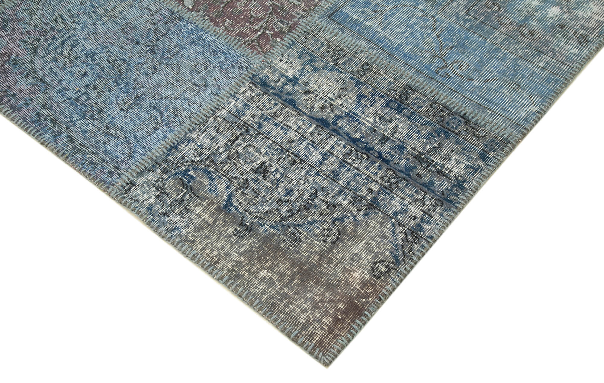 Aegean House Kırk Yama Blue Patchwork Wool Handmade Area Rug - Wayfair Canada