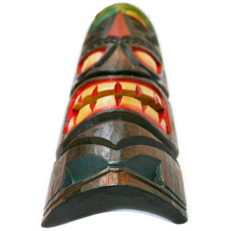 Backyard X-Scapes 20" H Tiki Mask Palm Tree Tropical Wood Art Wall ...