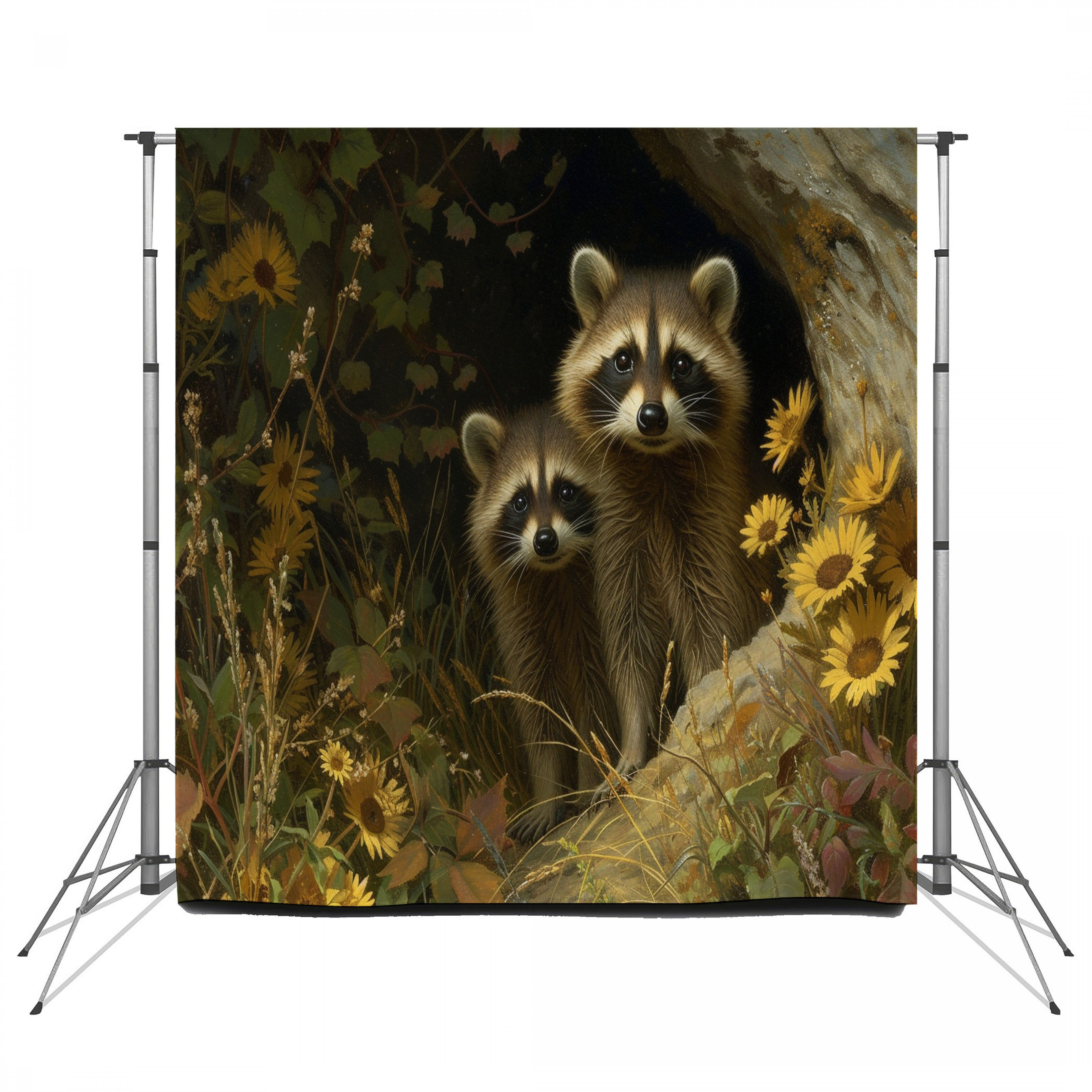 VisionBedding Raccoons Backdrop Wildlife Large Rustic Photo Backdrop ...