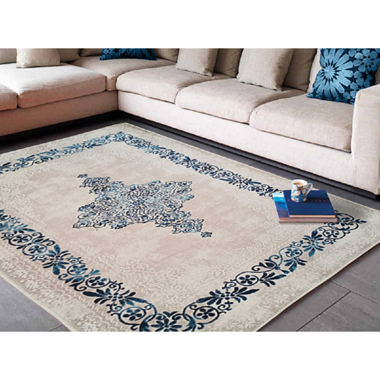 Astoria Grand Melo Carpet Blue/Grey Rug | Wayfair.co.uk