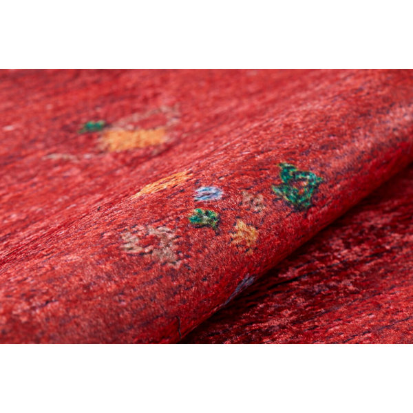 Gracie Oaks Siobhan Modern Machine Woven Red Area Rug | Wayfair.co.uk