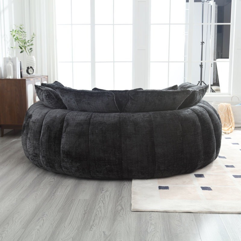 All-in furniture Oversized Bean Bag Sofa - Large Round Loveseat With ...
