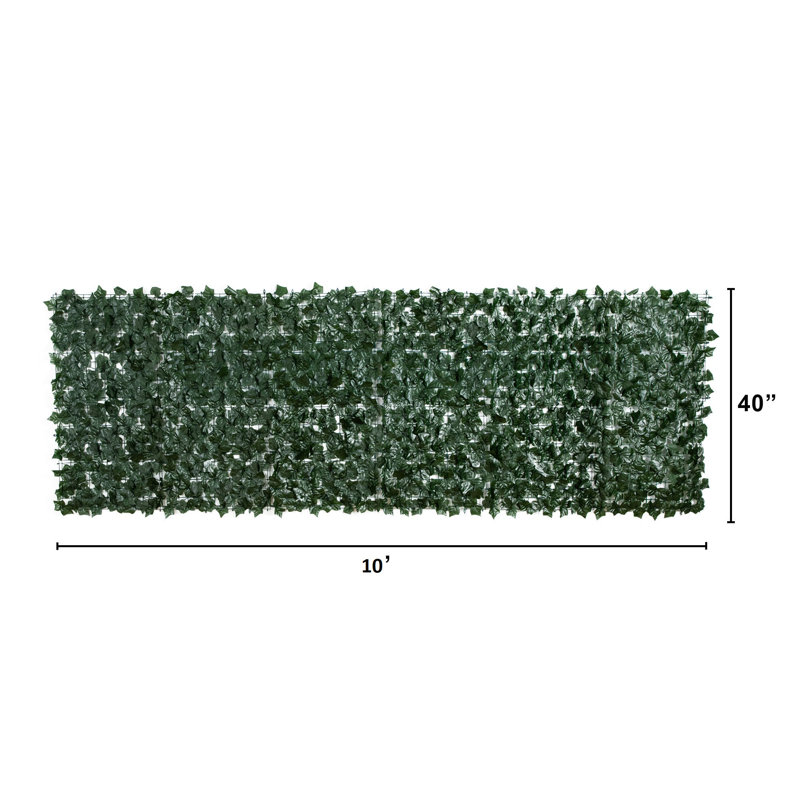 Primrue 40in. x 120in. UV Resistant Artificial Ivy Privacy Fence Wall ...