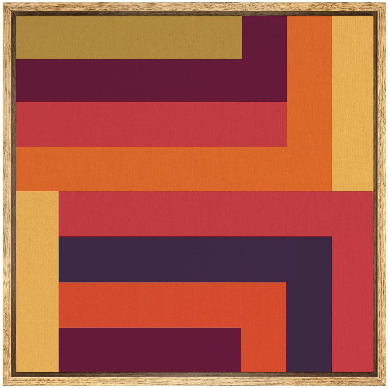 wall26 Yellow, Orange, Red, Brown, Navy Blue Color Blocks Geometric ...