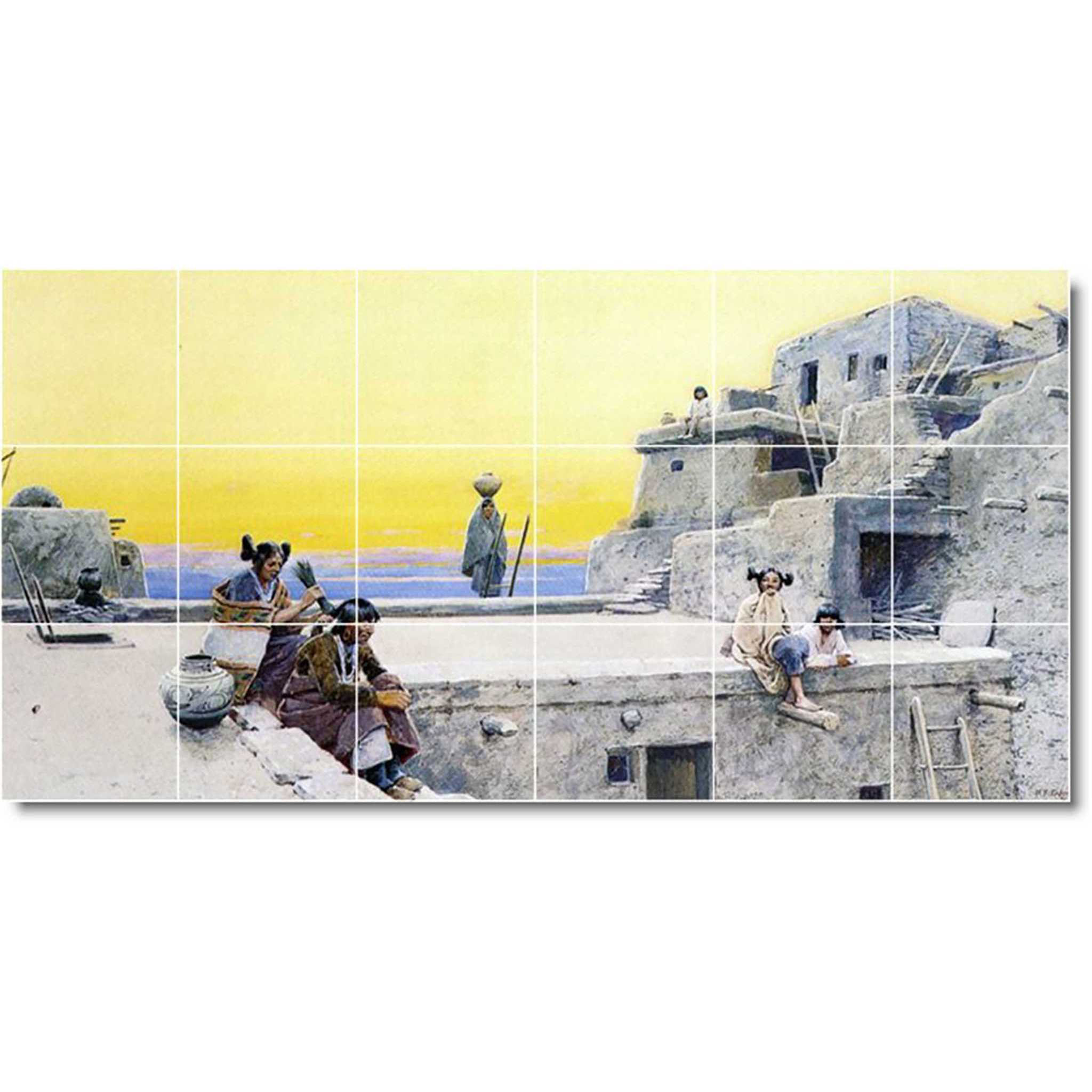Picture-Tiles.com 72" x 36" Ceramic Painting Decorative Mural Tile 12 ...