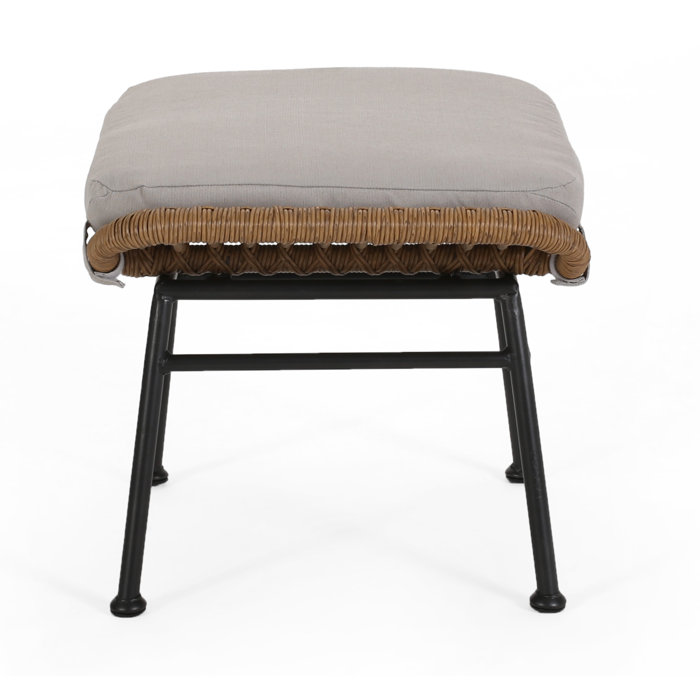 Wade Logan® Ingle Wicker Outdoor Ottoman & Reviews | Wayfair